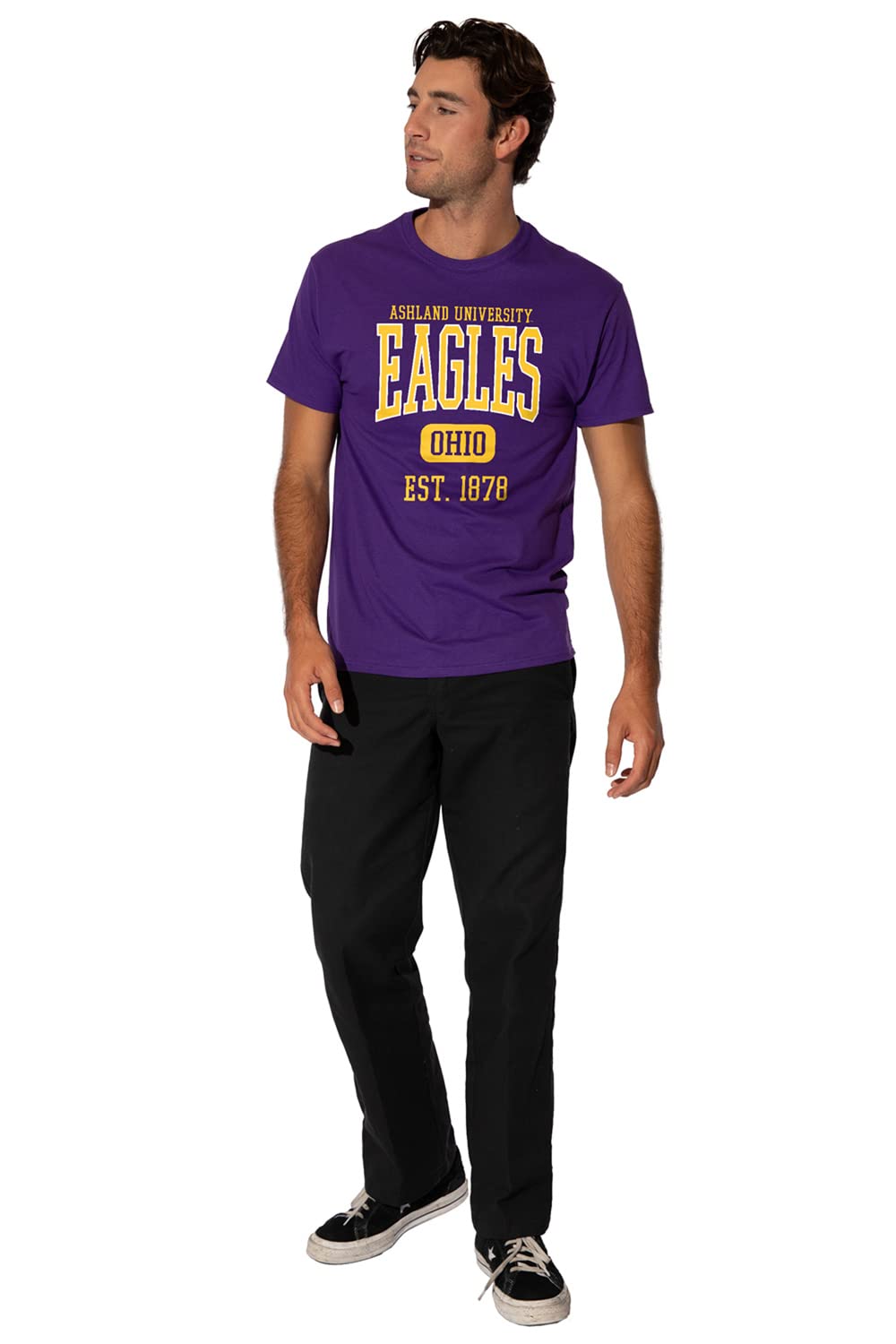 Ashland University Official Est. Date Short Sleeve Mens Cotton T-Shirt,Purple, 2X-Large