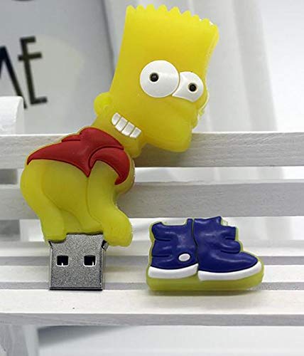 2.0 Bart Simpson Butt Mooning Cartoon 16GB USB External Hard Drive Flash Thumb Drive Storage Device Cute Novelty Memory Stick U Disk Cartoon