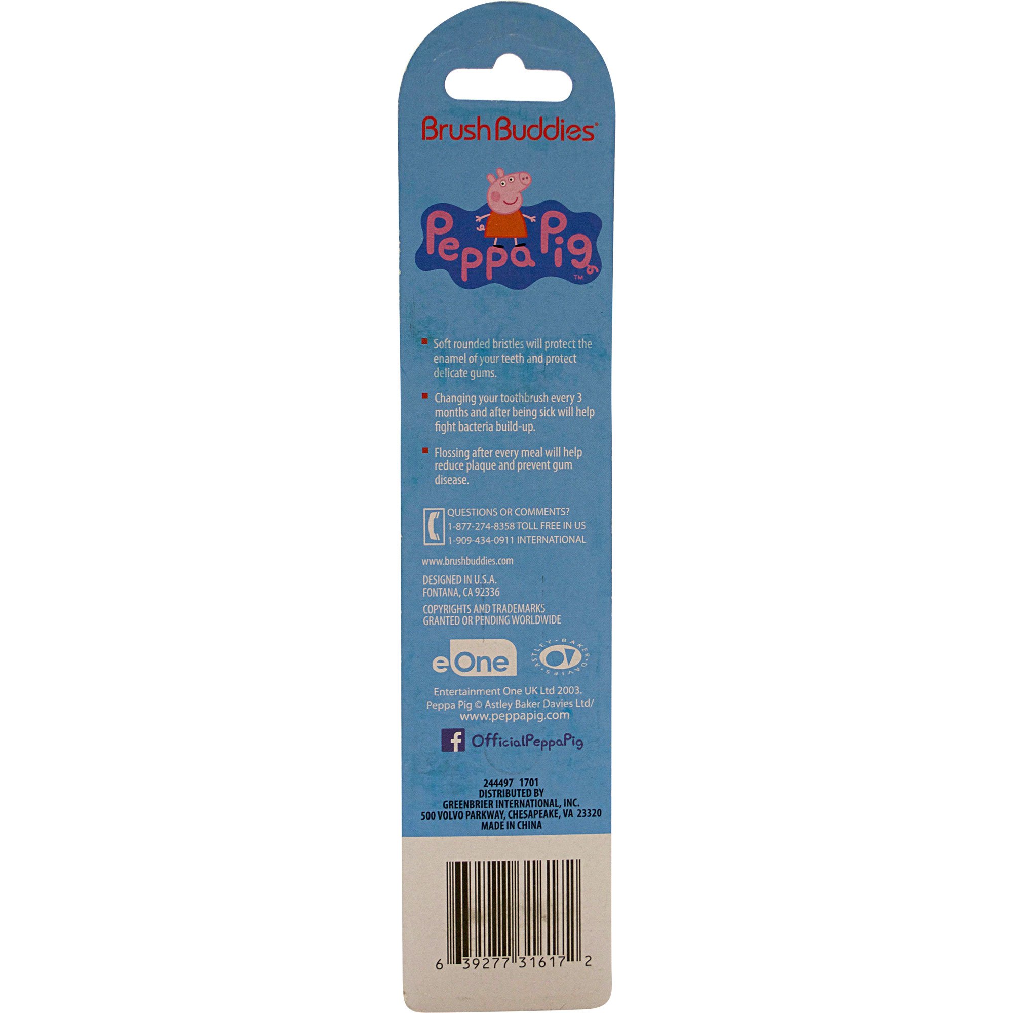 Brush Buddies Peppa Pig 2 Pack Toothbrush
