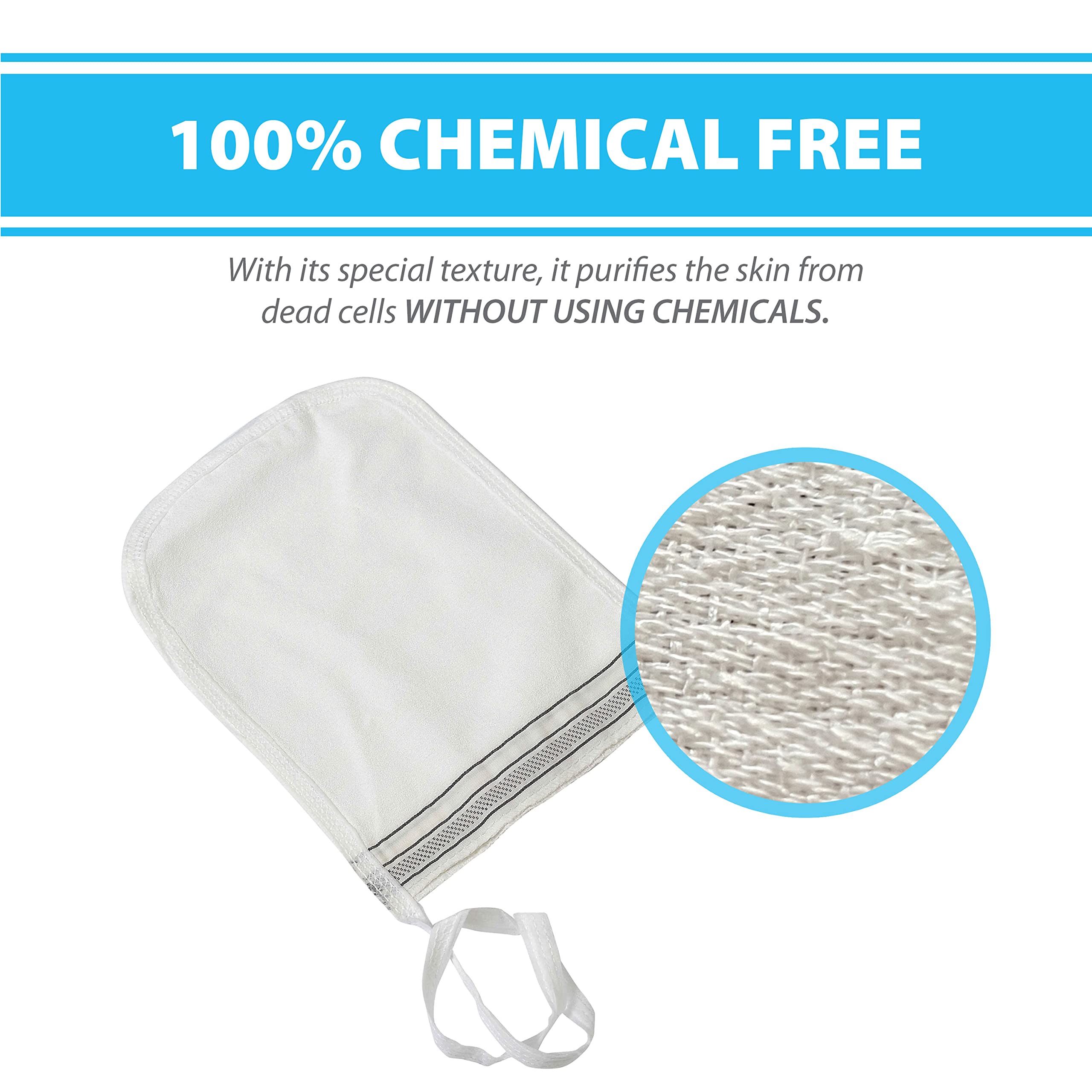 Turkish Exfoliating Gloves – Face & Body Exfoliation Mitts - Bath Hammam Spa Exfoliator Kese Glove - Body Scrub Glove to Remove Dead Skin – Brighten & Soften Skin – 4Pcs (White & Black)