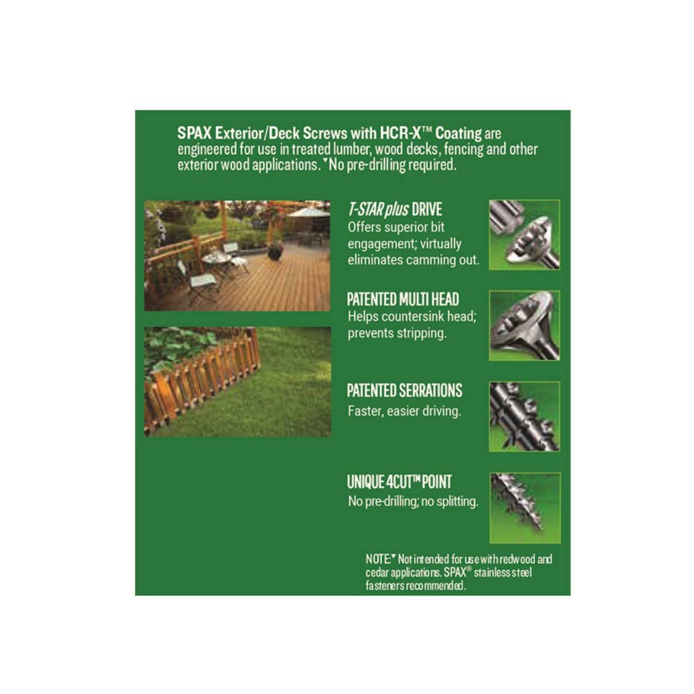 SPAX 4191670500404 Wood-Screws, 10 x 1-1/2"