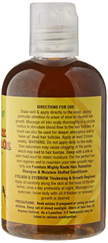 Fountain Real Black Black Jamaican Castor Oil - Beard Growth Oil - Mustache Growth - Beard Thickener - Hair Oil For Men - Luxury Satin Durag - 4 Oz