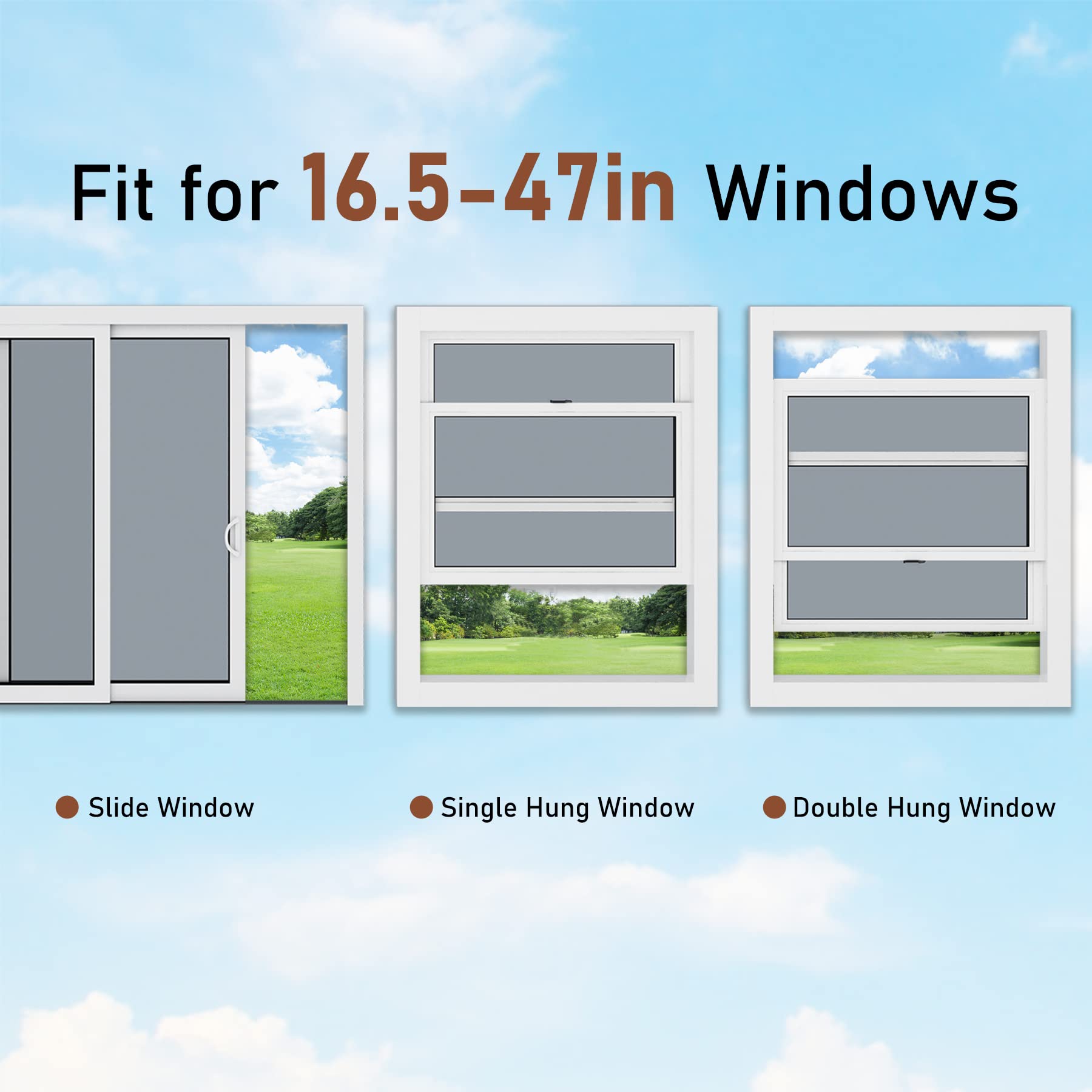 BJADE'S Window Seal Kit for Portable Air Conditioner of Exhaust Hose 5.1 Inch Diameter with Insulating Sealing Tape,Adjustable Portable AC Window Vent Kit for Sliding Glass Windows.