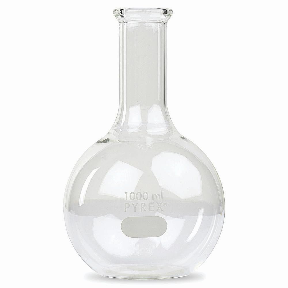 Corning Pyrex® #4060-1L, 1L Long Neck Boiling Flask, Flat Bottom and Tooled Mouth (Single)