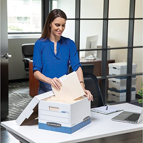 Bankers Box HANG'N'STOR Medium-Duty Storage Boxes, FastFold, Lift-Off Lid, Letter, 4 Pack (00784)