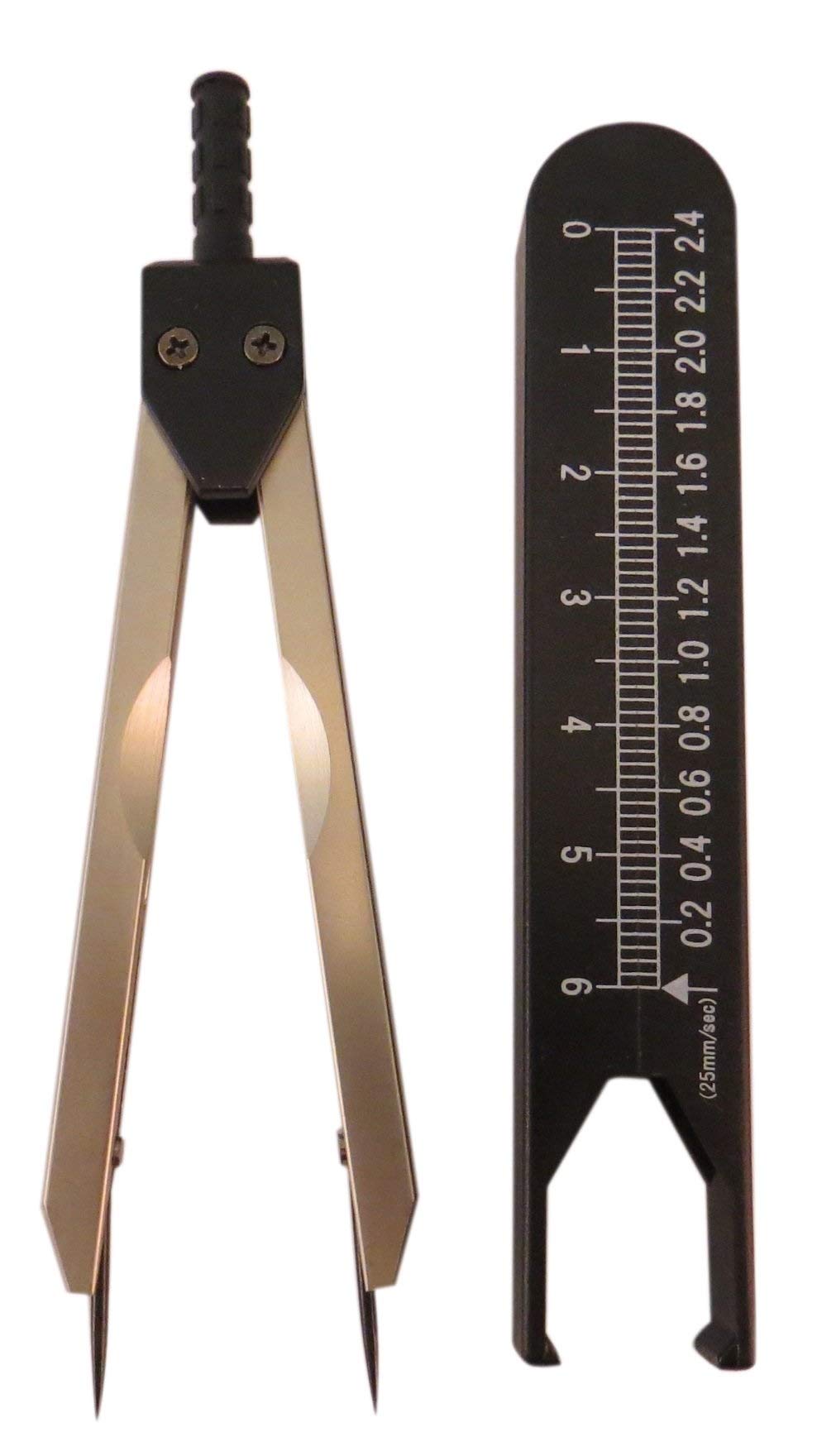 A2ZSCILAB Deluxe EKG ECG Nurse or Doctor Caliper for Measuring Electrocardiographs (Black)