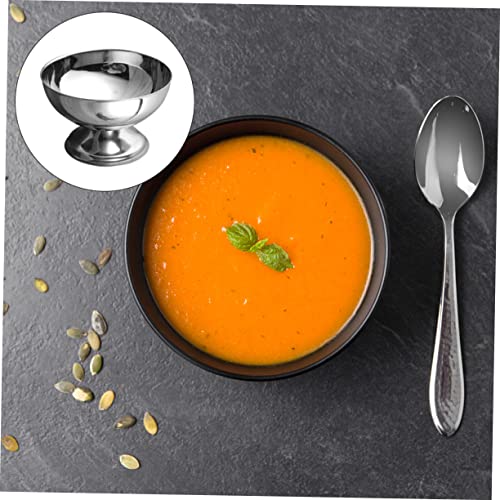 Abaodam 2 pcs Snack Bowl Reusable Tiramisu Footed Glass and Sauce DIY Cm Trifle Cup Ice Steel Wedding Appetizer Meal Bulk S/Parfait Pudding Foot Plate Prep Condiment Mixing Practical