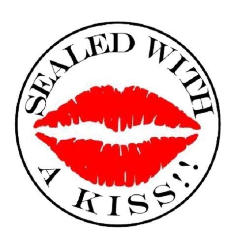 48 pcs Sealed with A Kiss!! Stickers Envelope Seals Labels Round Tags, Stamps Sticker for Gift Cards, Envelopes, Boxes for Holiday, Birthday, Christmas