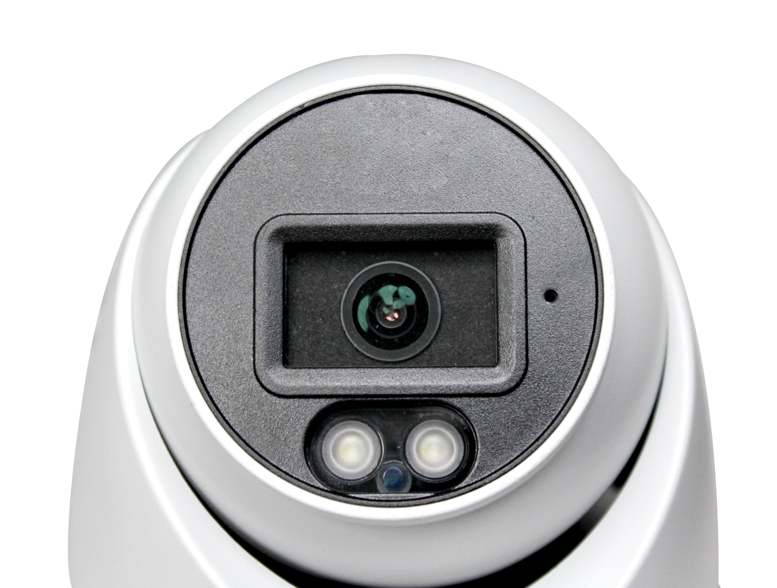Sinis 8MP Security Analog Dome Camera,TVI/AHD/CVI/960H, 100ft IR/Colorfull Night Vision, IP67 Outdoor Waterrproof, 2.8mm Fixed Lens, White Turret Camera, Default 8MP TVI Output