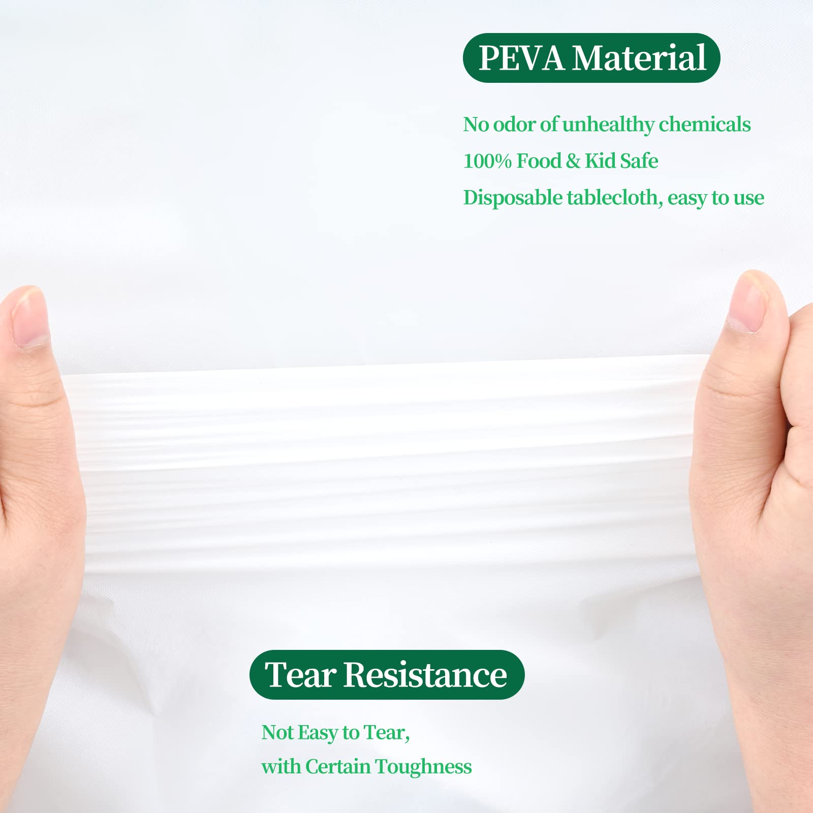 30 Pack Disposable Round Plastic Tablecloth 84 inch White Table Cloth Plastic Table Covers Premium PEVA Water Resistant Disposable Table Cloth for Banquet,Picnic,BBQ,Banquet,Wedding,Party,Dinner