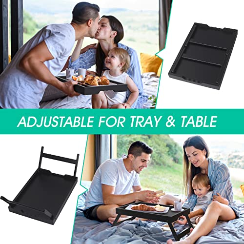 Artmeer Bed Tray Table with Folding Legs,Bamboo Breakfast in Bed for TV Table, Laptop Computer Tray,Eating,Snack Tray Black 2 Pack (Black)