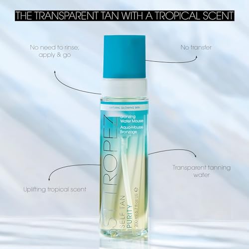 St.TropezZ Self Tan Purity Mini Kit, Travel Size, Bronzing Water Mousse 1.69 Fl Oz, Tanning Water Face Mist 0.47 Fl Oz and Applicator Mitt, Vegan, Natural & Cruelty Free