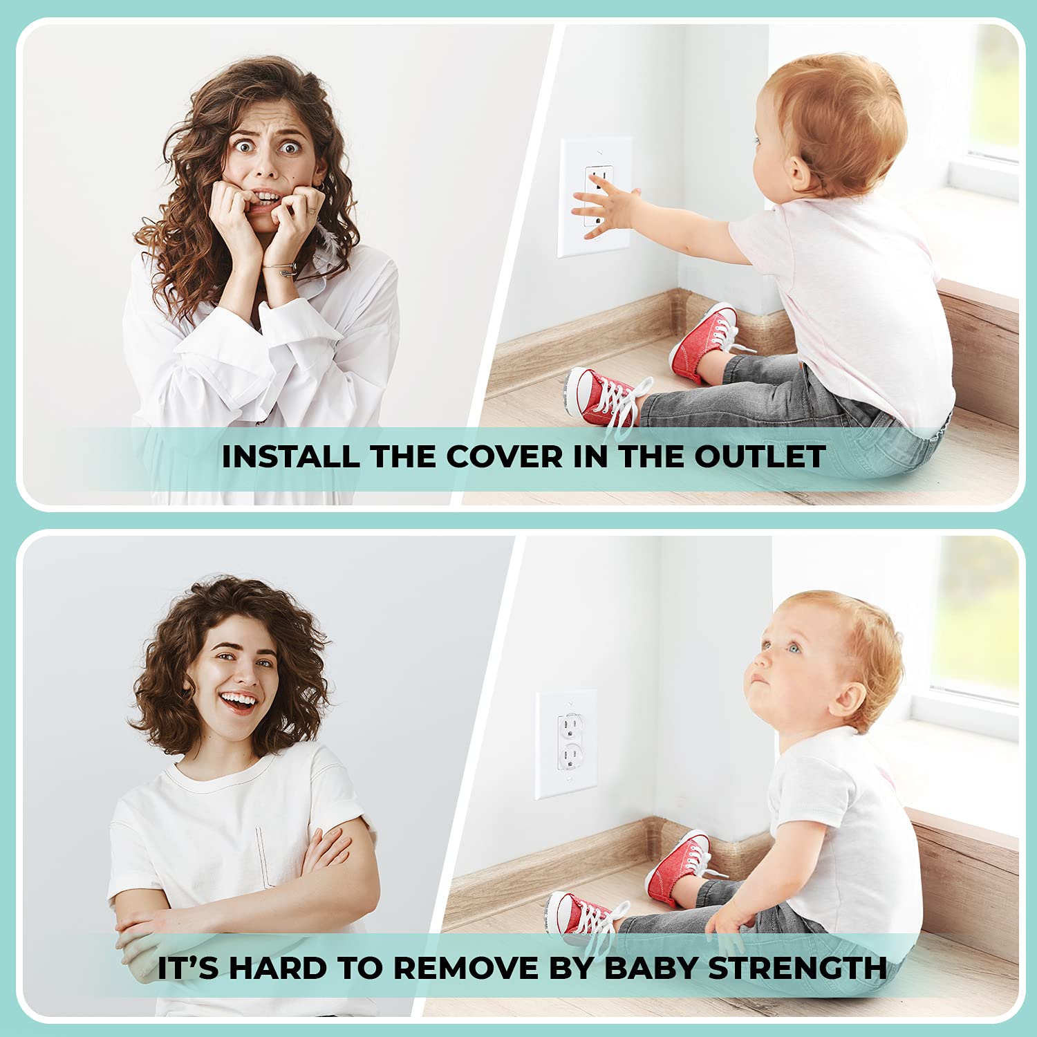 SUNGTEAK Premium Outlet Plugs Covers Childproof-Baby Safety Clear Products-Electrical Protector Caps-Child Proofing Plug Covers for Electrical Outlets (25 Pack)