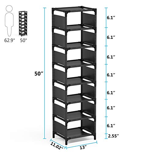 Tribesigns Vertical Shoe Rack, Narrow Shoe Shelf, Slim Shelf for Shoes, Thin Shoe Rack for Small Space, Tall Narrow Shoes Shelf