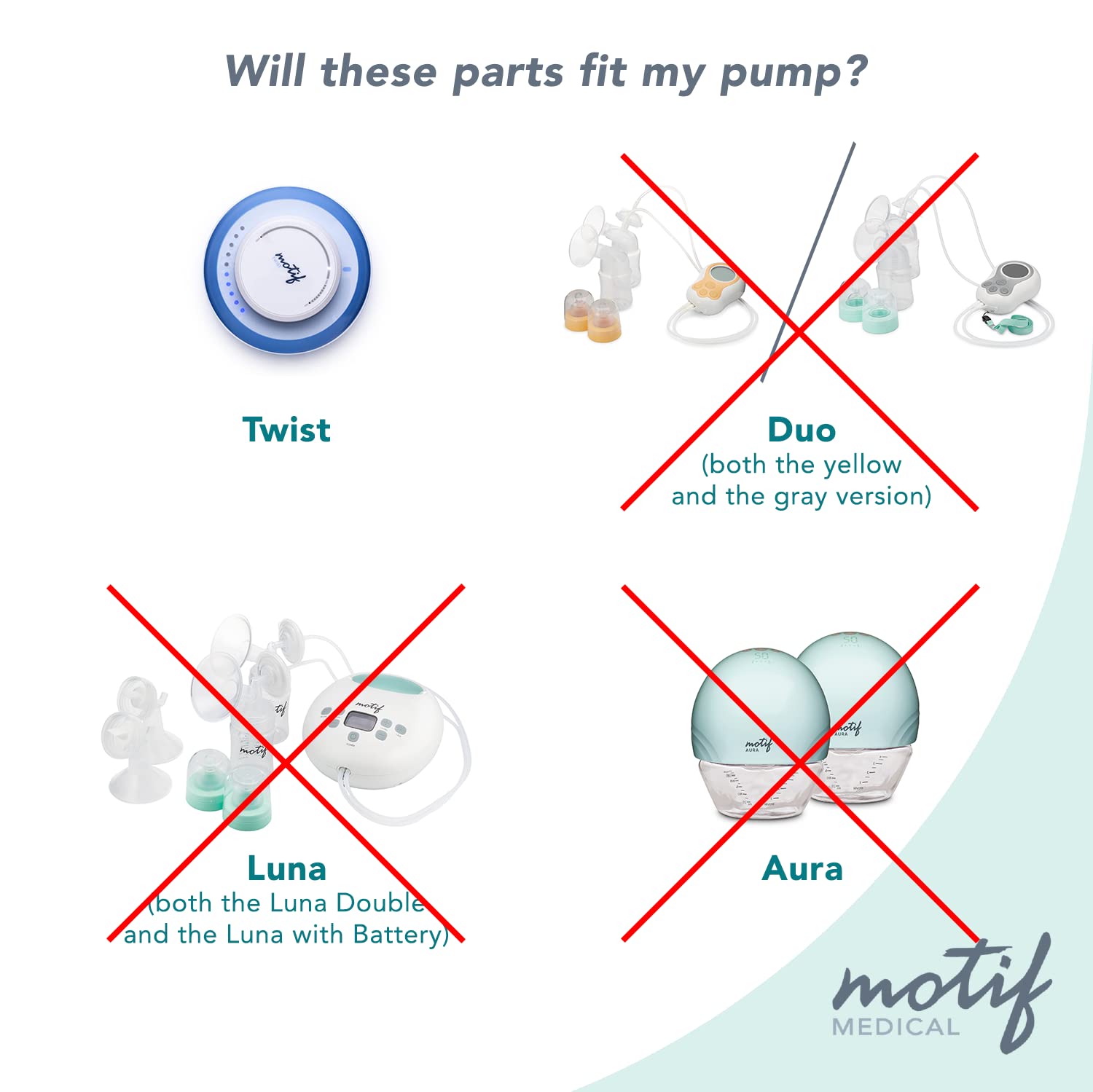 Motif Medical, Set of 2 32" Twist Tubing, Replacement Parts for Twist Breast Pump