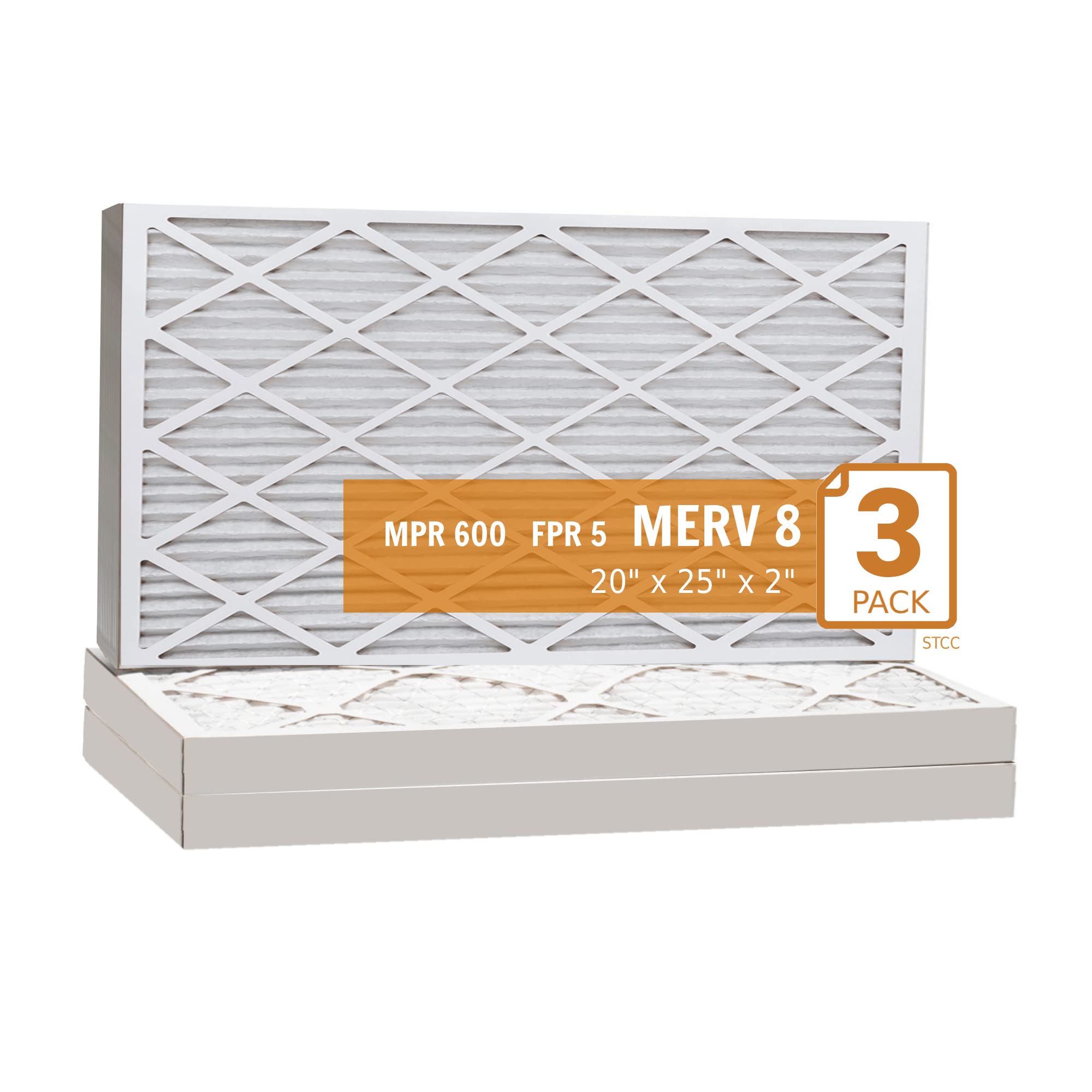 20"x25"x2" Xtreme Plus Air Guard Pleated Filter, MERV 8 (Pack of 3)