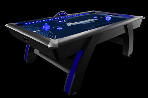 Atomic 90” Indiglo LED Light UP Arcade Air Powered Hockey Table - Includes Light Up Pucks and Pushers, Grey