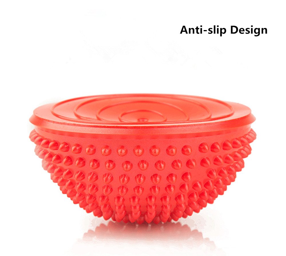2Pcs Anti-Slip Foot Massage Ball Half Ball Massage Mat Exercise Balance Point for Gym Yoga Pilates (Pink)
