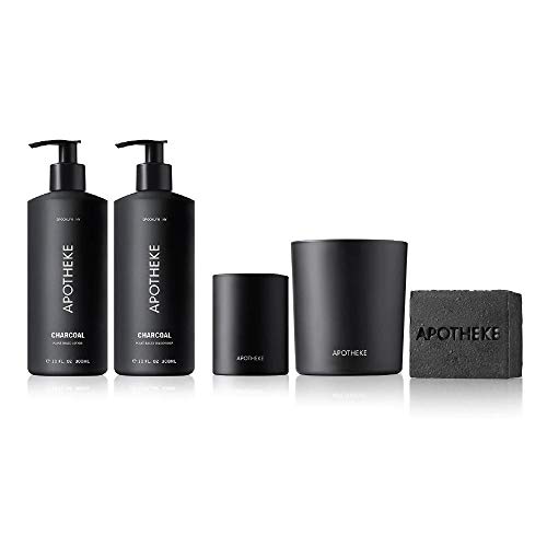 APOTHEKE Luxury Scented Lotion, 10 oz - Nourishing, Moisturizing, & Hydrating for Hand & Body, Enriched Aloe Vera, Plant Based for Dry Skin (Charcoal)