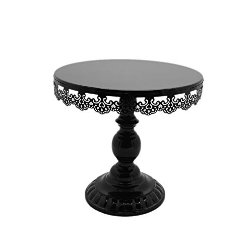 3PCS/Set Baking Paint Cake Stand Round Pedestal Dessert Holder Cupcake Display Rack Birthday Wedding Party Decoration 8 Inch +10 Inch + 12 Inch (Black)