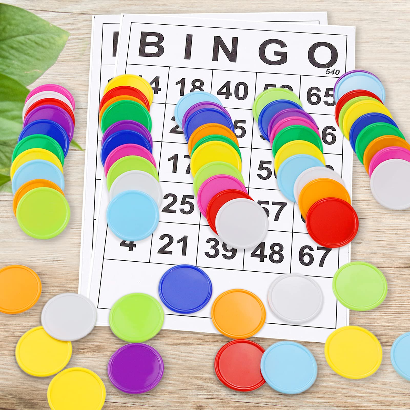 YEXPRESS 500 Pieces Plastic Poker Chips, Poker Card Game Chips Bulk, Counting Discs Markers for Learning Math Counting, Game Play, 37mm/10 Colors