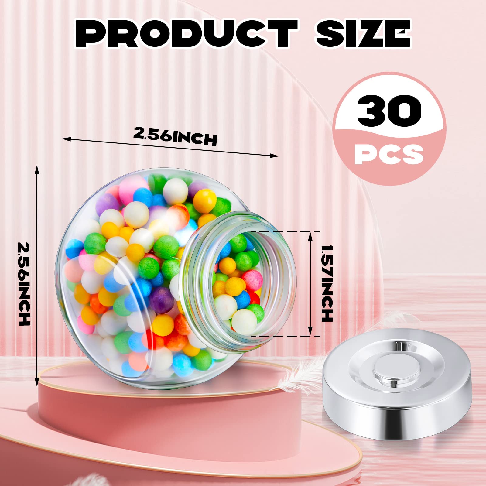 30 Pcs 3.4 oz Small Glass Jars with Lids Mini Candy Jars Tiny Mason Jar Candy Containers for Party Favors Wedding Gifts Spice Honey Sugar Herbs