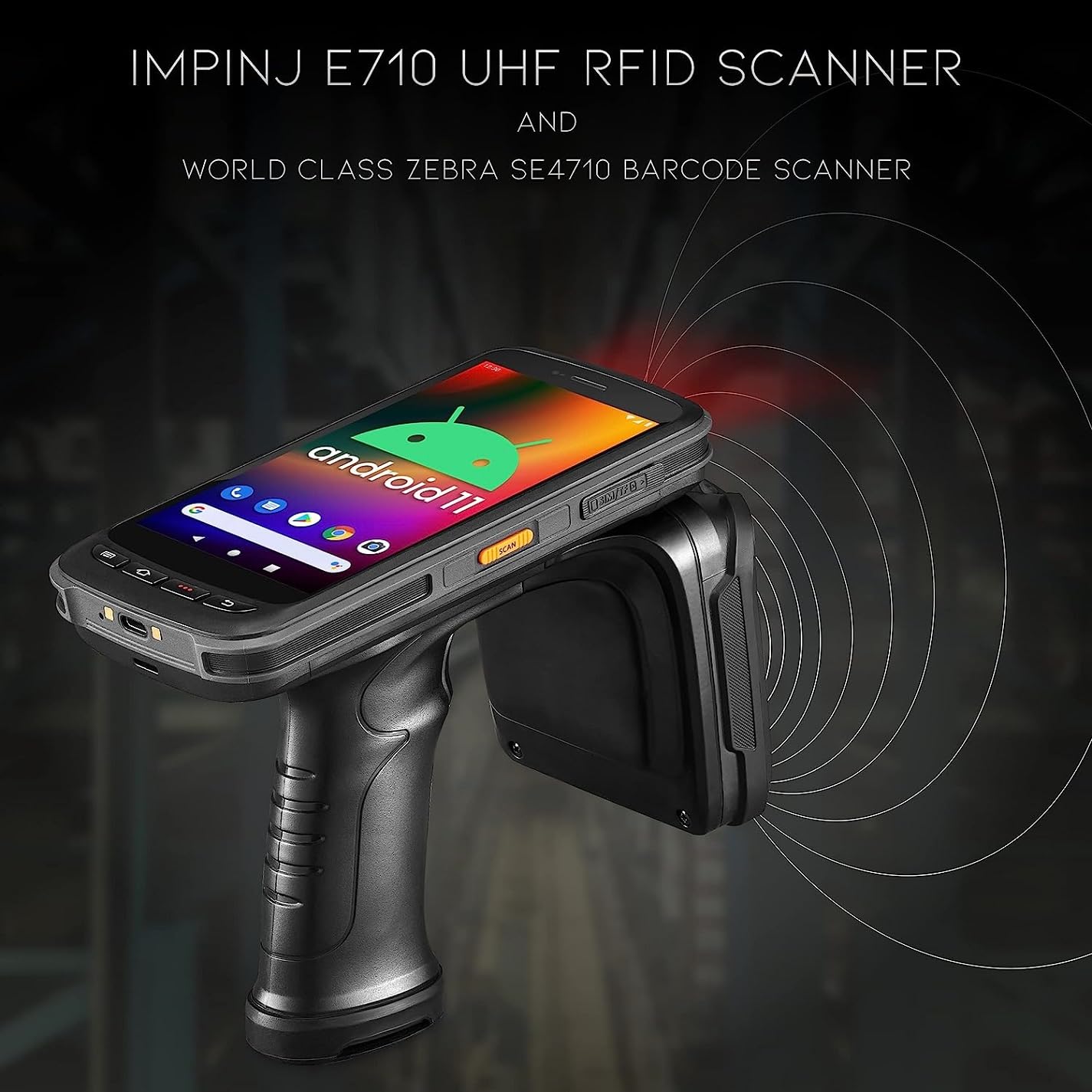 Chainway C72 Wireless Android RFID Scanner, Impinj E710 RFID Tag Reader (UHF GS1 EPC GEN2), Zebra SE4710 2D/1D/QR Barcode Reader, Pistol Grip, Android 11, Inventory Scanning Handheld (Build Your Own)