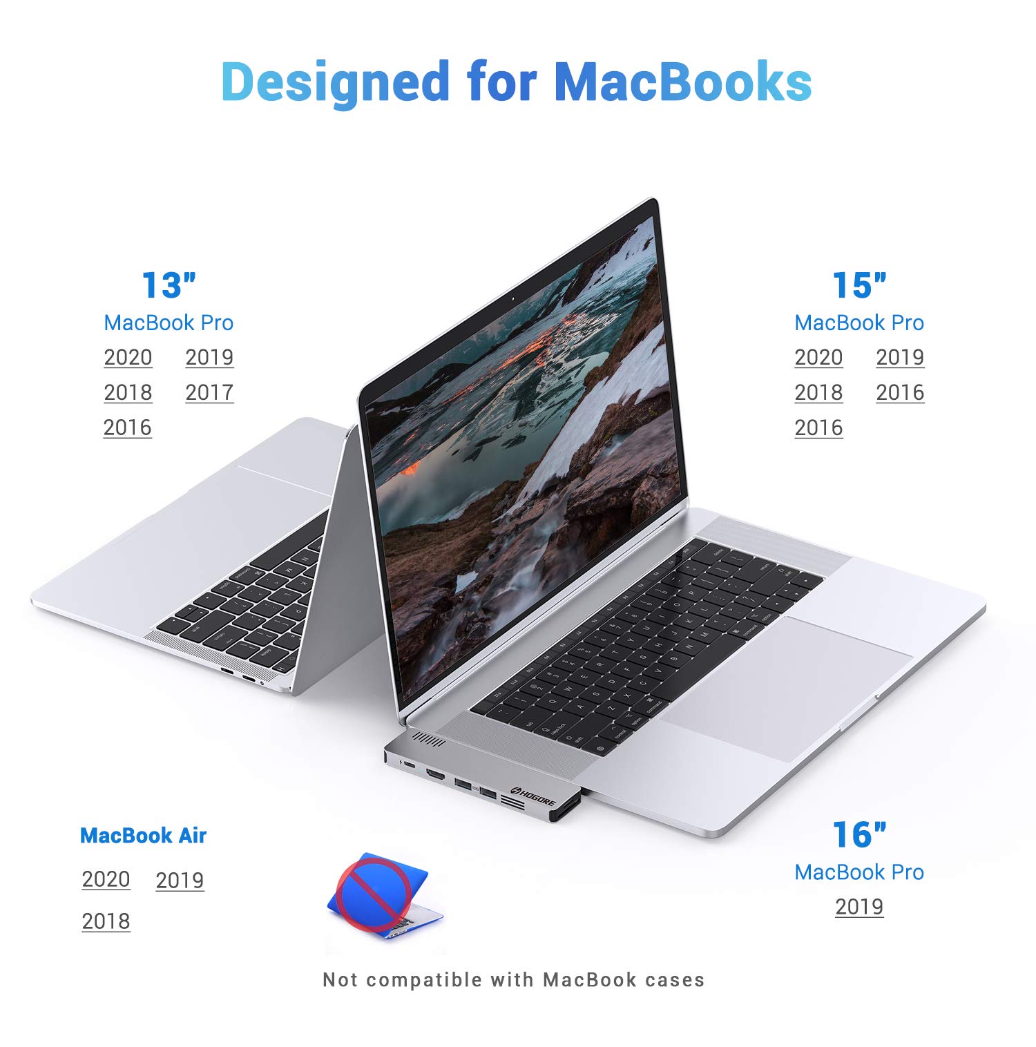 MacBook Pro Docking Station Dual Monitor, MacBook Pro Dock Dual Monitor Adapter, USB C to HDMI Adapter,10Gbps USB 3.1 Gen 2,100W PD,2020/19/18 13" 15" MacBook Pro/Air Accessories