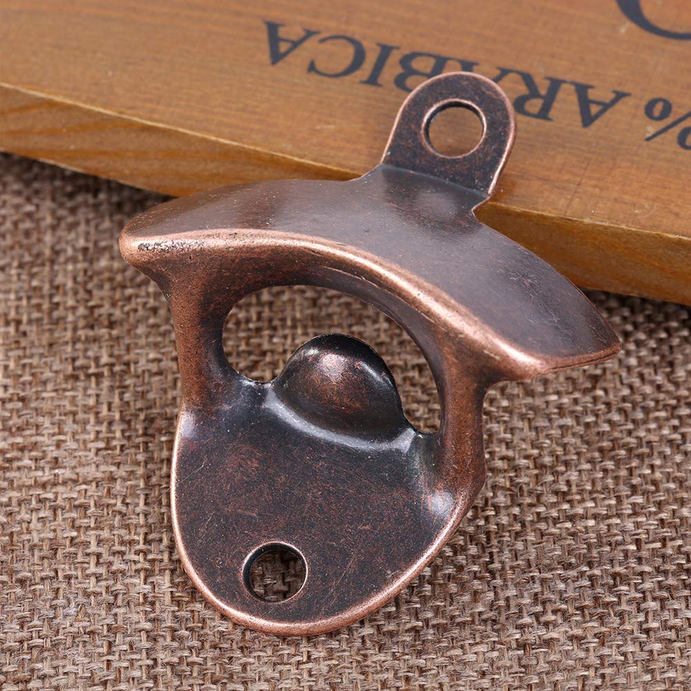 4 PACK Vintage Style Cast Iron Wall Mount Bottle Opener Includes 8pcs Mounting Screws,Great for Bars KTV Hotels Homes