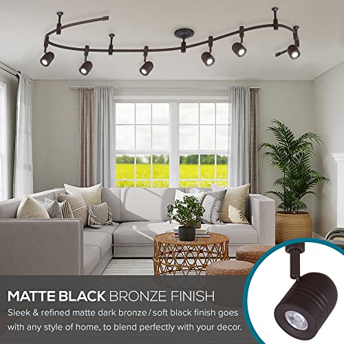 Catalina Lighting 96" Transitional 6-Light Integrated LED Flex Track Ceiling Light, Oil Rubbed Bronze