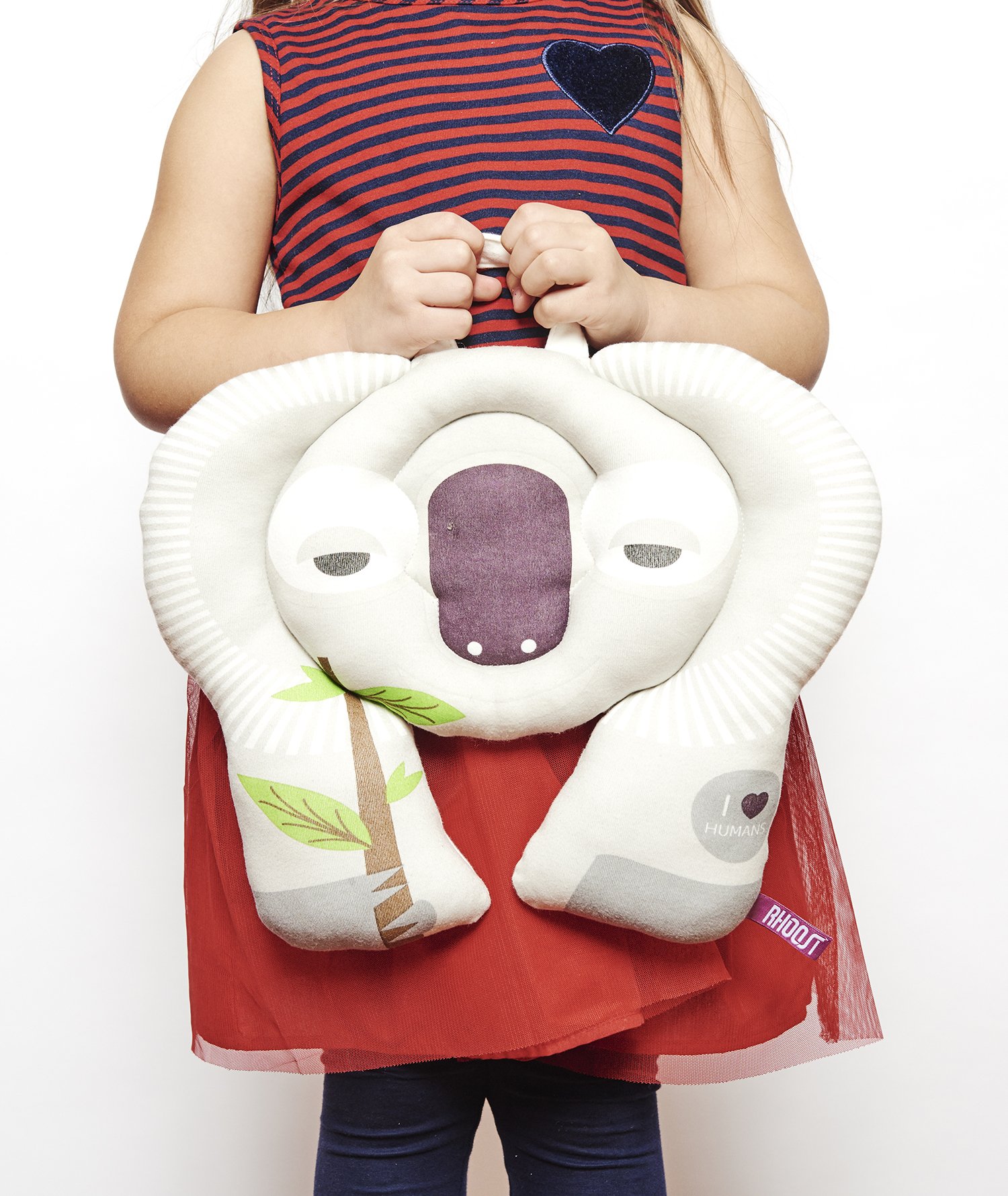 Rhoost Toddler Travel Buddy Neck Rest. Head Support for Kids on Car & Airplane Journeys. Fun Koala or Owl design with Pockets & Name Badge