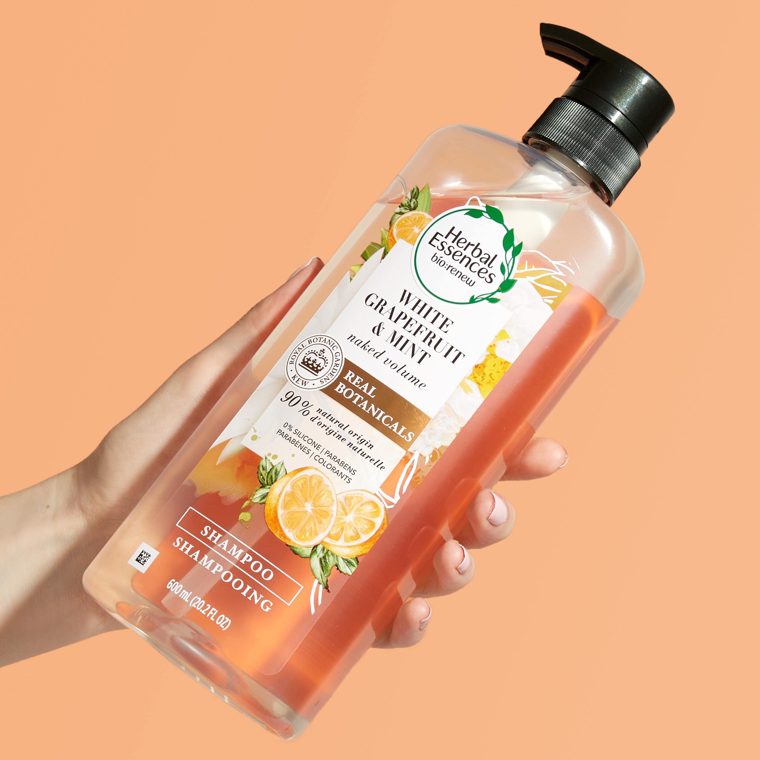 Herbal Essences, Volume Shampoo & Conditioner Kit with Natural Source Ingredients, For Fine Hair, Color Safe, Bio Renew White Grapefruit & Mosa Mint Naked Volume, 20.2 fl oz, Kit