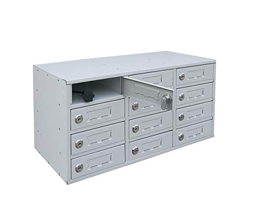 FixtureDisplays® Cellphone Locker Charging Station Mini Storage Cabinet Homework School Slot 15258-WHITE-RIVET-NPF