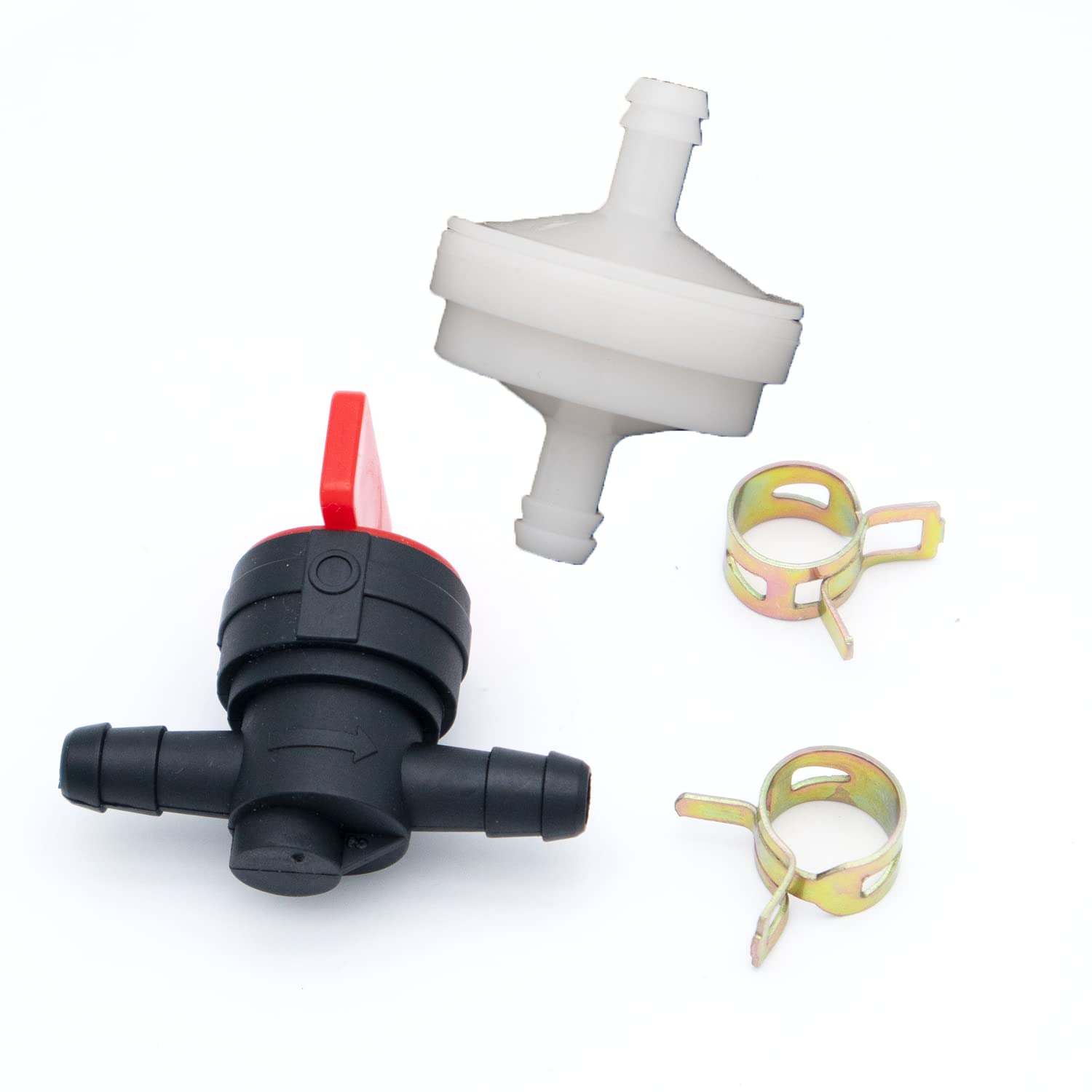 394358 fuel filter and 394358S 5098H 5098K Fuel Filter with 493960 494768 698183 1/4" Inline Gas Fuel Cut Off Shut Off Valve Fit With Lawn Mower Replacement(1pack)