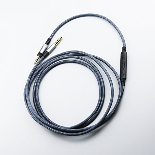 NewFantasia Headphone Cord Audio Cable with Lock Connector for Sennheiser Momentum, Momentum 2.0, Momentum 3, HD1 Headphone, Remote Volume Control Mic for Samsung Galaxy Huawei Android Phone