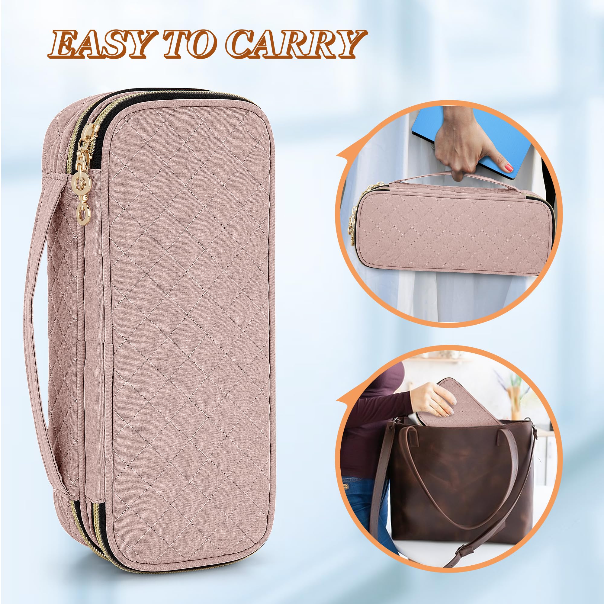 Damero Double Layer Stethoscope Case Compatible with 3M Littmann/ADC/Omron Stethoscope, Stethoscope Carrying Case Travel Bag for Nurse Accessories, Misty Rose