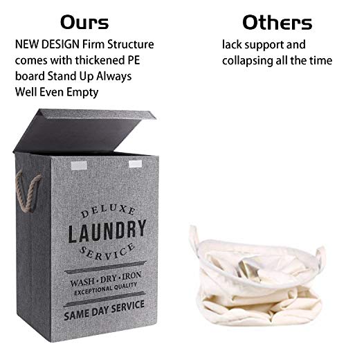 U Trip Laundry Basket with Lid, 85L Large Deluxe Laundry Baskets - Collapsible Foldable Laundry Hamper Big Storage Basket Bin for Clothes Washing Bedroom Organizer Toy Collection (Dark Grey)