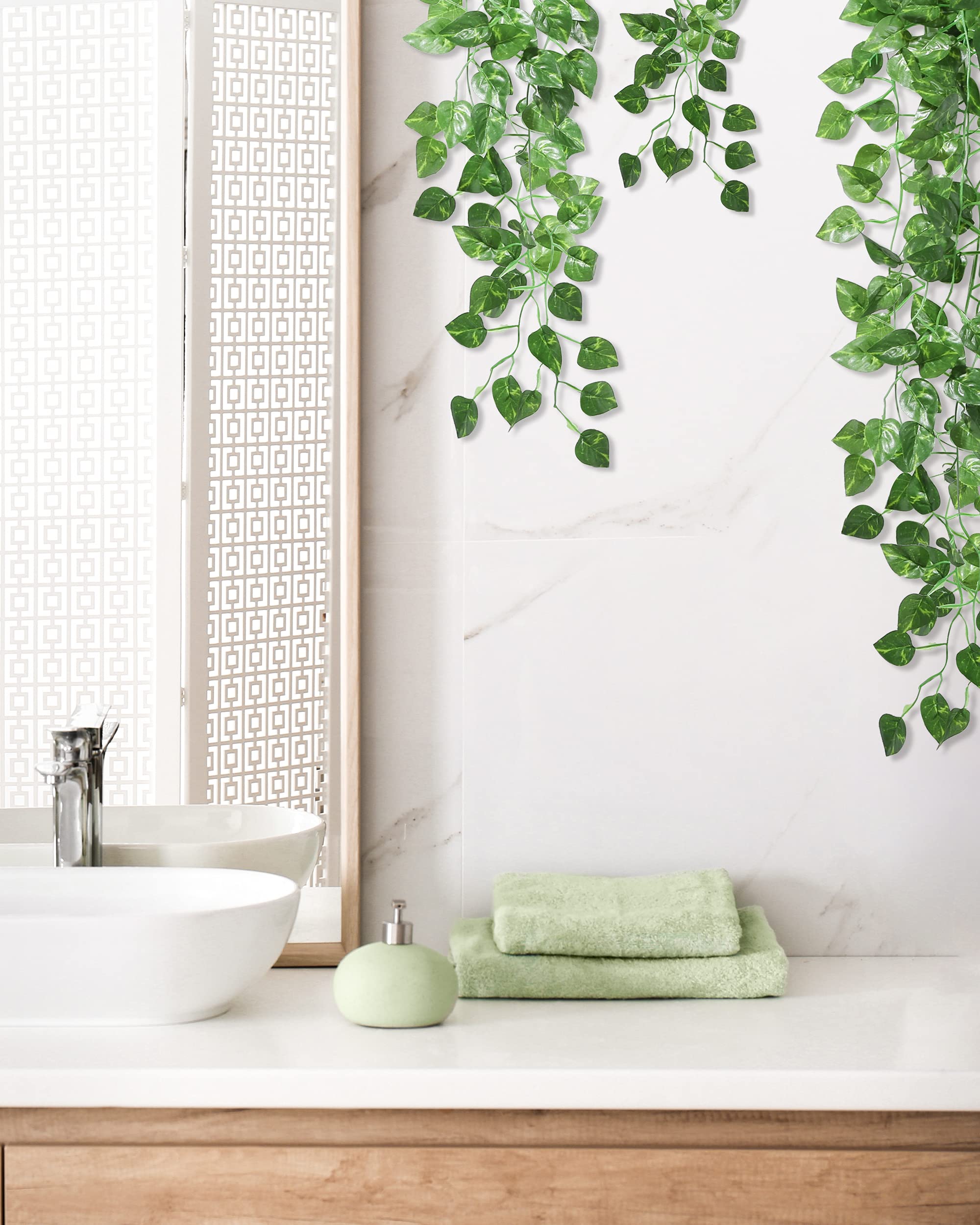Omldggr 3 Pieces Artificial Hanging Ivy Vine Artificial Hanging Plants for Indoor Outside Home Garden Office Decor
