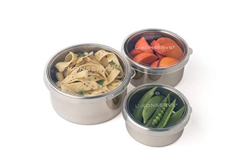 U-Konserve Stainless Steel Round Food-Storage Lunch Container 9oz - Clear Silicone Lid - Leak Proof and Airtight - Dishwasher Safe - Plastic Free