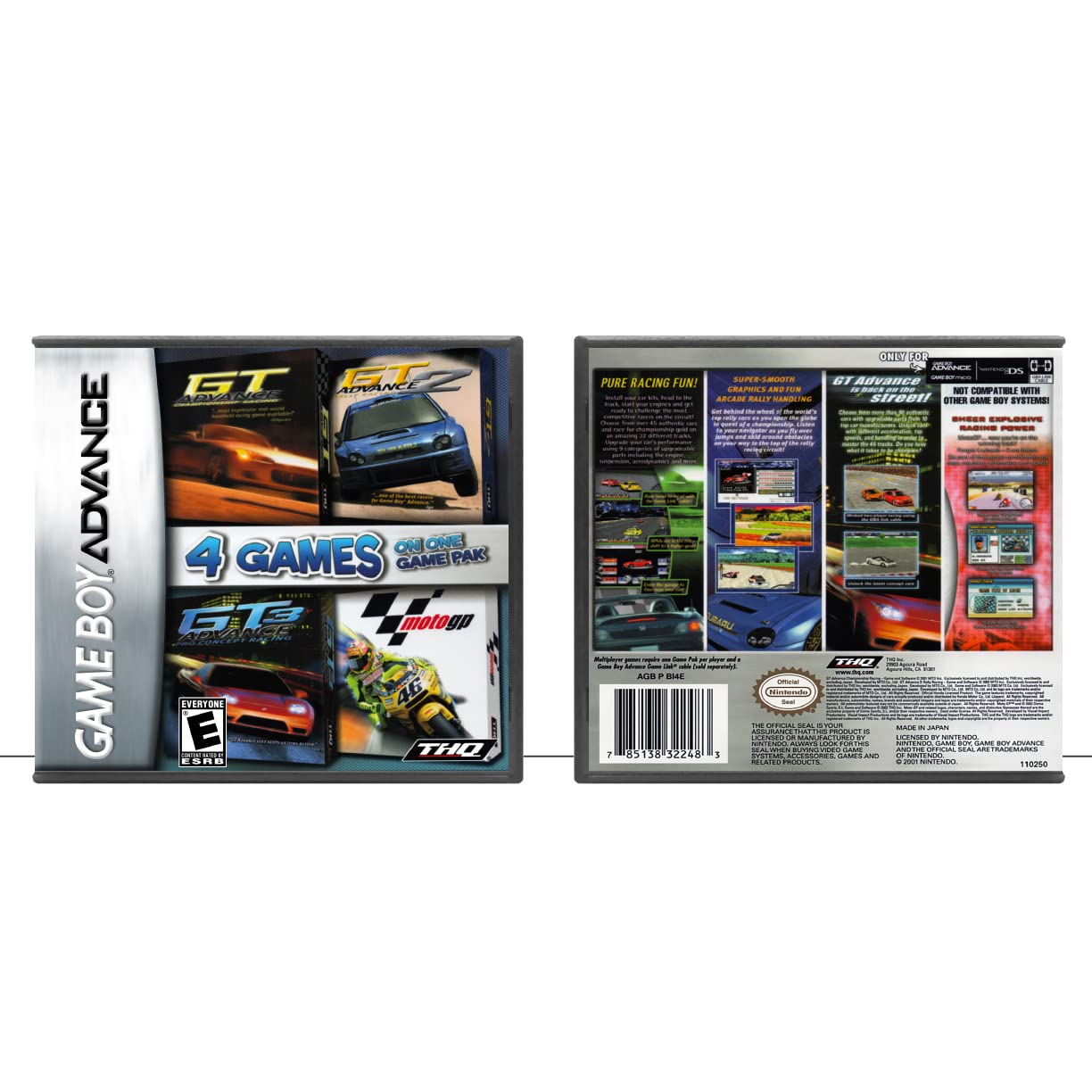4 Games on One Game Pak: GT Advance/GT Advance 2 / GT Advance 3 / MotoGP | (GBA) Game Boy Advance - Game Case Only - No Game