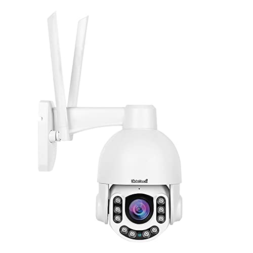 JideTech 5MP PTZ WiFi Camera Outdoor,5X Optical Zoom Camera with Auto-Tracking,200ft Night Vision, 2-Way Audio, Motion Detection Alarm, IP66 Waterproof, 128G SD Card Slot