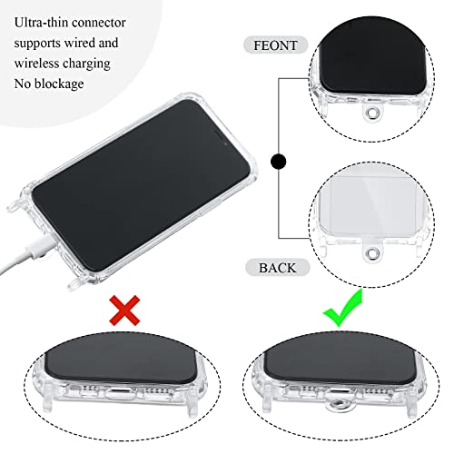8 Pieces Phone Lanyard Patch Universal Phone Tether Plastic Phone Tether Tab Phone Case Lanyard with Metal Ring Compatible Cellphone Pad for Cellphones Safety Drop Protection (Transparent)
