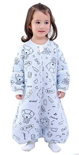 Happy Cherry Baby Girls One-Piece Rompers Sleeping Bag Warm Jumpsuit Wearable Blanket Sleepwear 100% Cotton XXL Blue