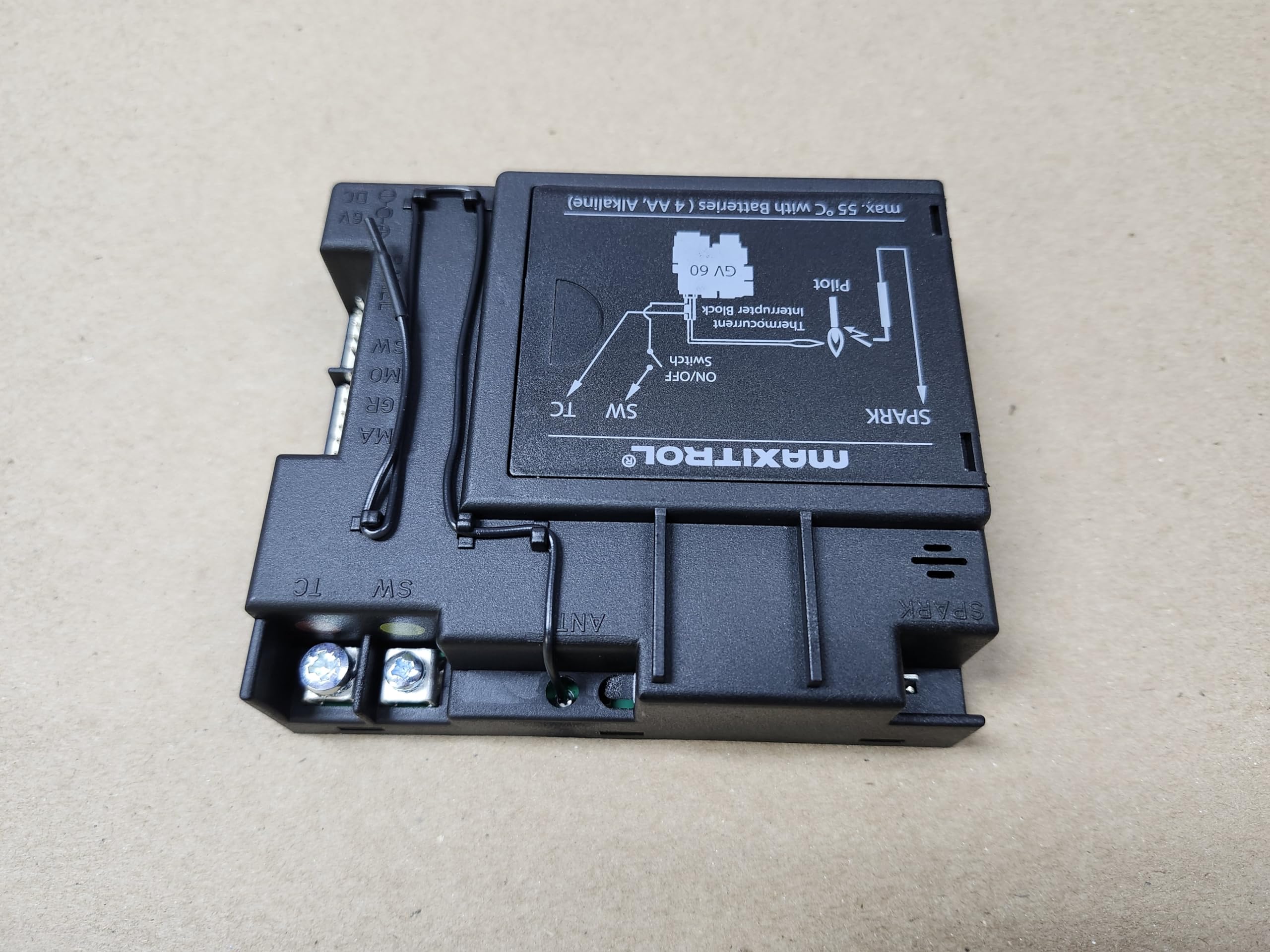 All Pro Fireplace Maxitrol GV60 G6R-R3AM Control Module with Wire Harness (Real Fyre, Valor & Empire), Black