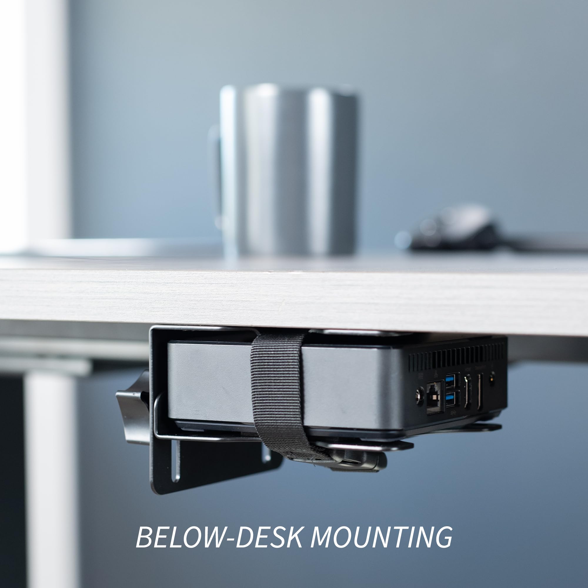 VIVO Adjustable Thin Client Mini PC Mount Bracket, CPU VESA Under Desk and Monitor Arm Computer Holder, Black, MOUNT-PC05C