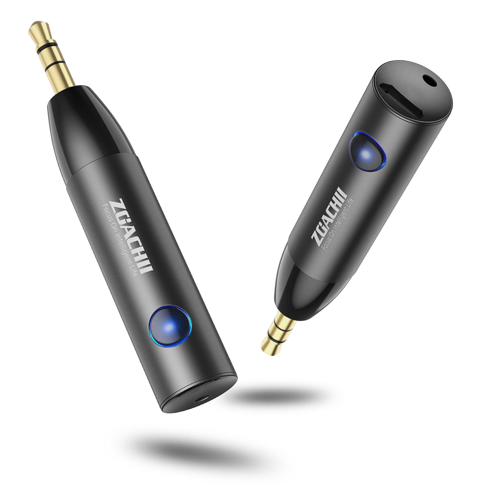 ZOACHII Bluetooth Aux Adapter for Car, Wireless Bluetooth 5.0 Audio Receiver with 3.5mm Jack for Vehicle Truck Home Stereo Speaker Headphone Music Streaming, Handsfree Calling, [1 Piece]