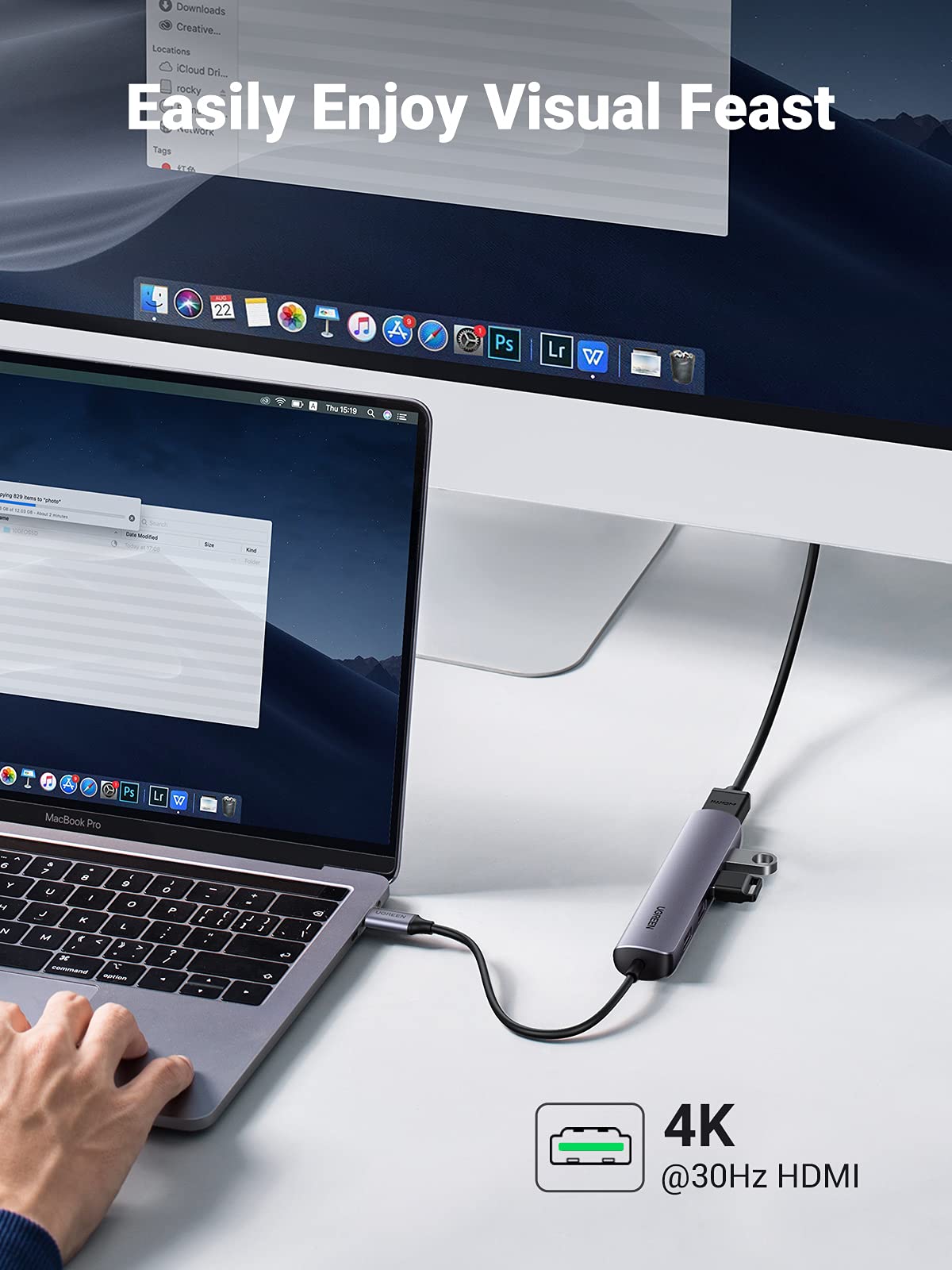 UGREEN USB C Hub HDMI 4K with 4 Ports USB 3.0 5Gbps 5 in 1 USB C to HDMI Adapter Multiport USB Compatible with iPhone 16 Plus Pro Max 15 MacBook iPad Pro Air 2024 Surface Pro Galaxy S24 Tab S9