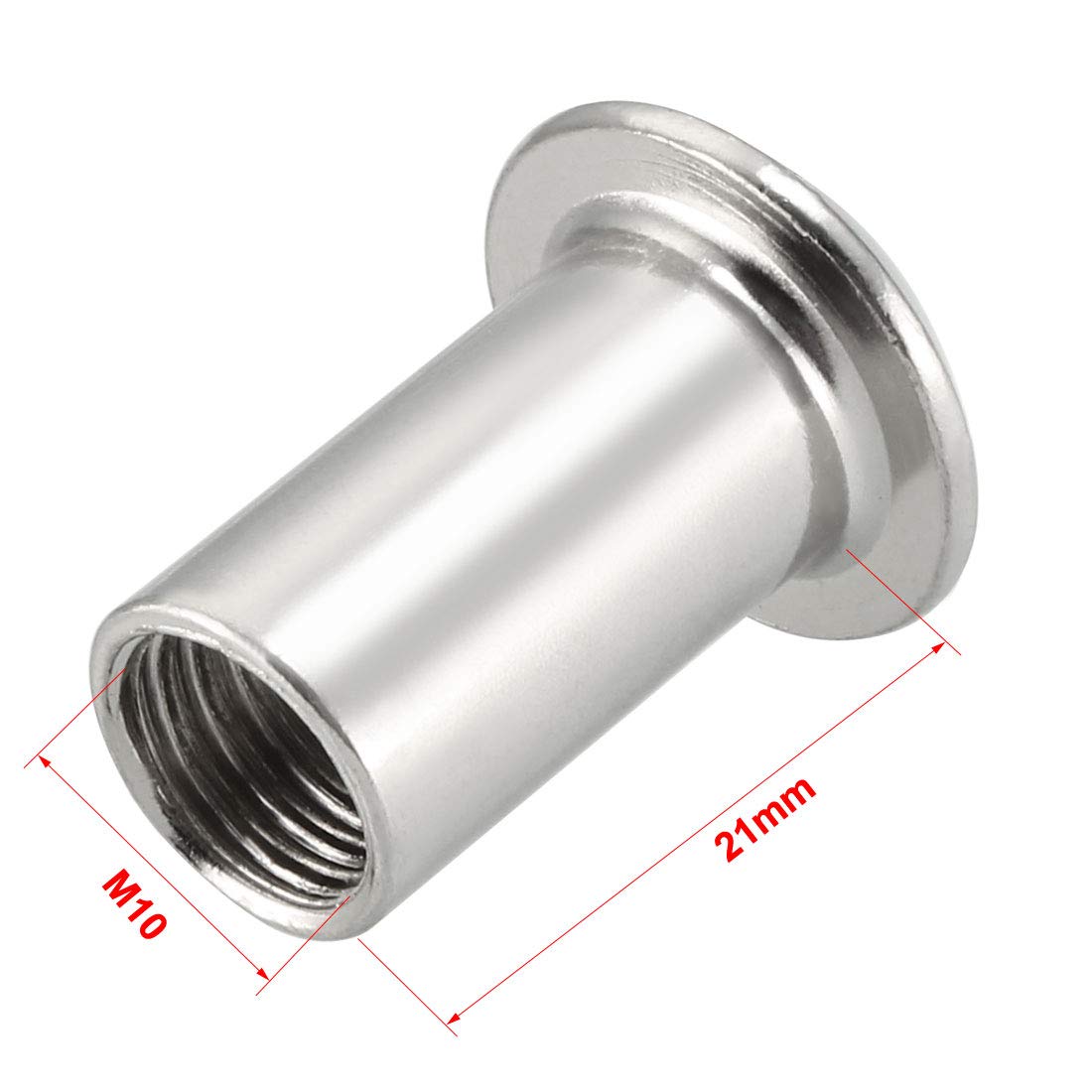 uxcell M10x21mm Hex Socket Head Insert Nut Screw Post Sleeve Nut for Furniture 10pcs
