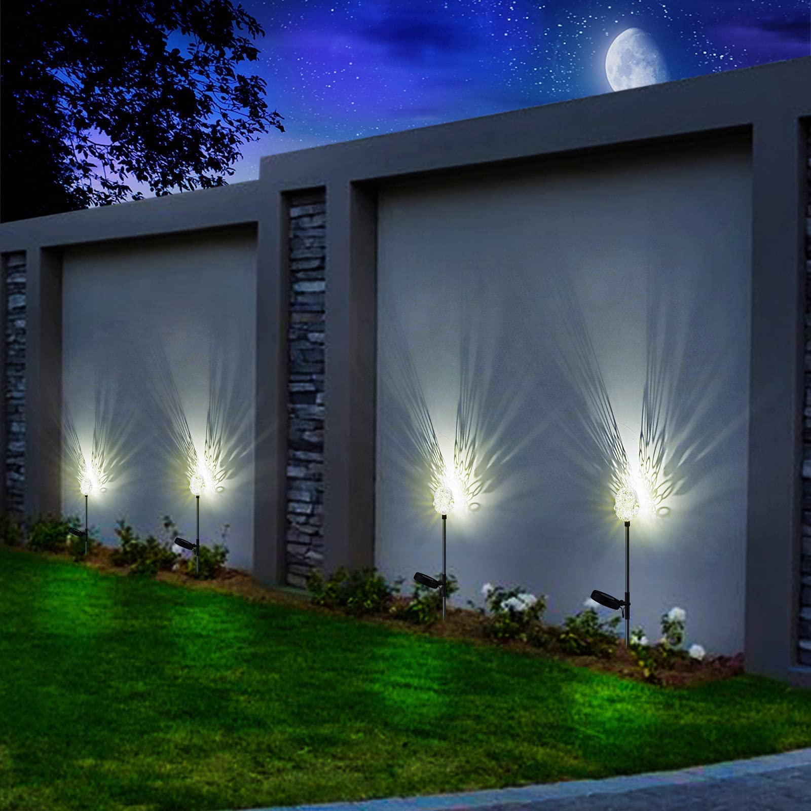 Solar Outdoor Lights 2 Packs,Garden Decor Pathway Lights Anzid Landscape Lighting Waterproof for Outside Backyard Fence Lawn Patio