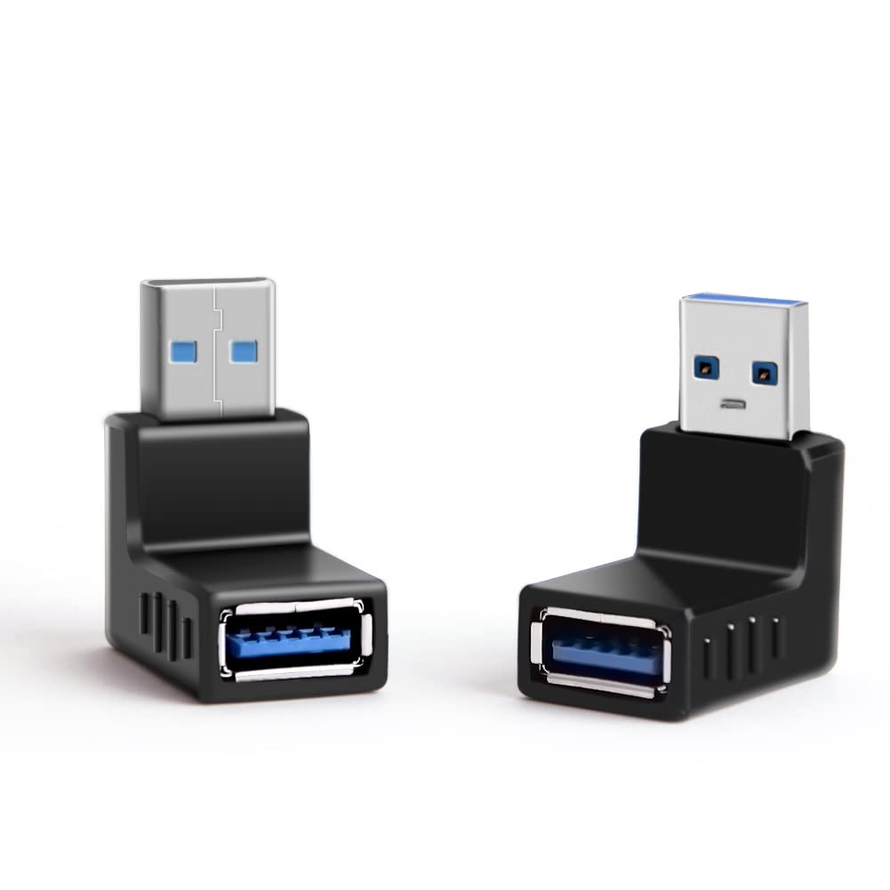 Oxsubor USB 3.0 Adapter 90 Degree Male to Female Combo Vertical Up and Down Angle Coupler Connector